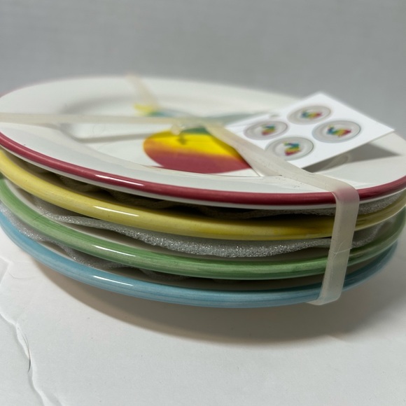 Dining | Nwt Set Of 4 Rainbow Tidbit Plates | Poshmark